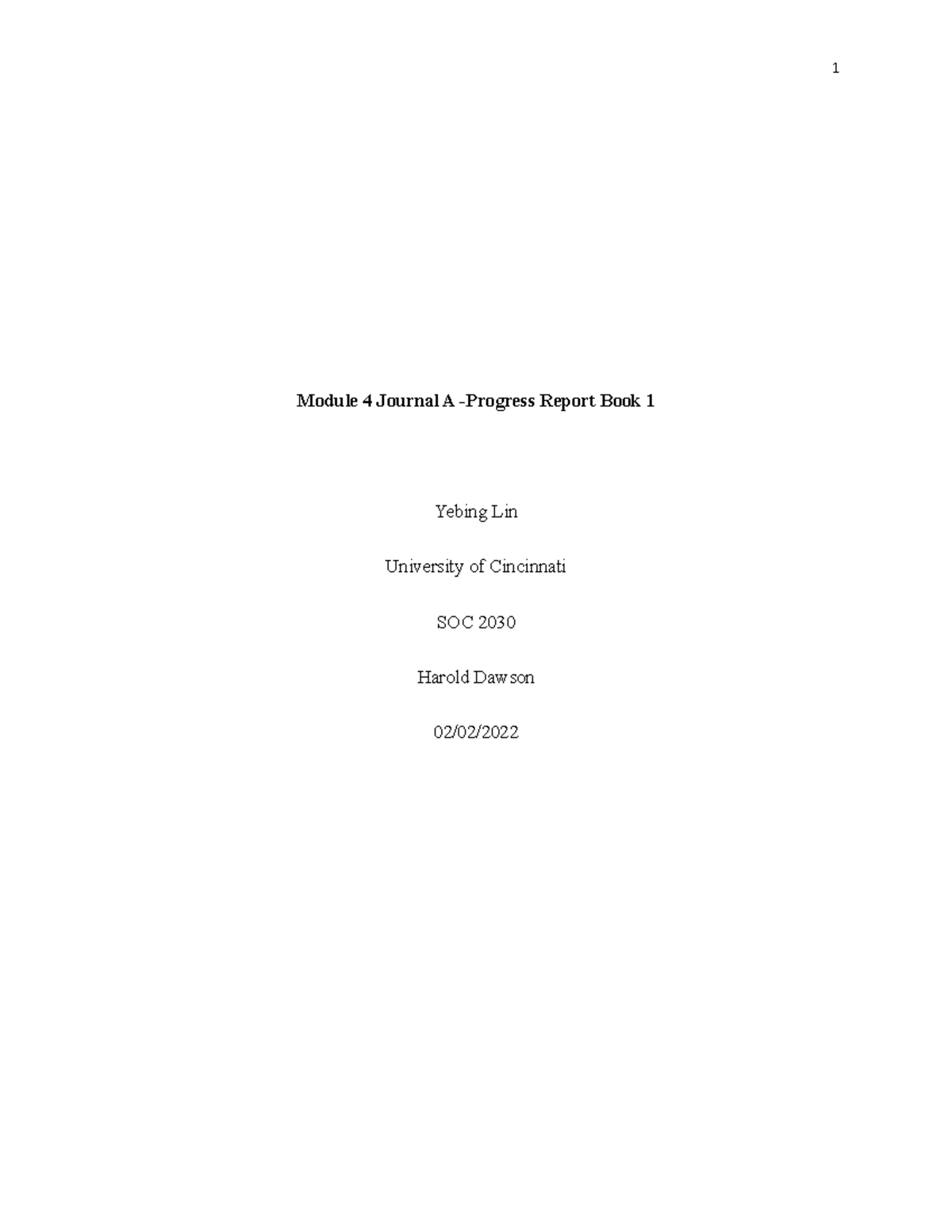 Module 4 Journal A - Thanks - Module 4 Journal A -Progress Report Book ...