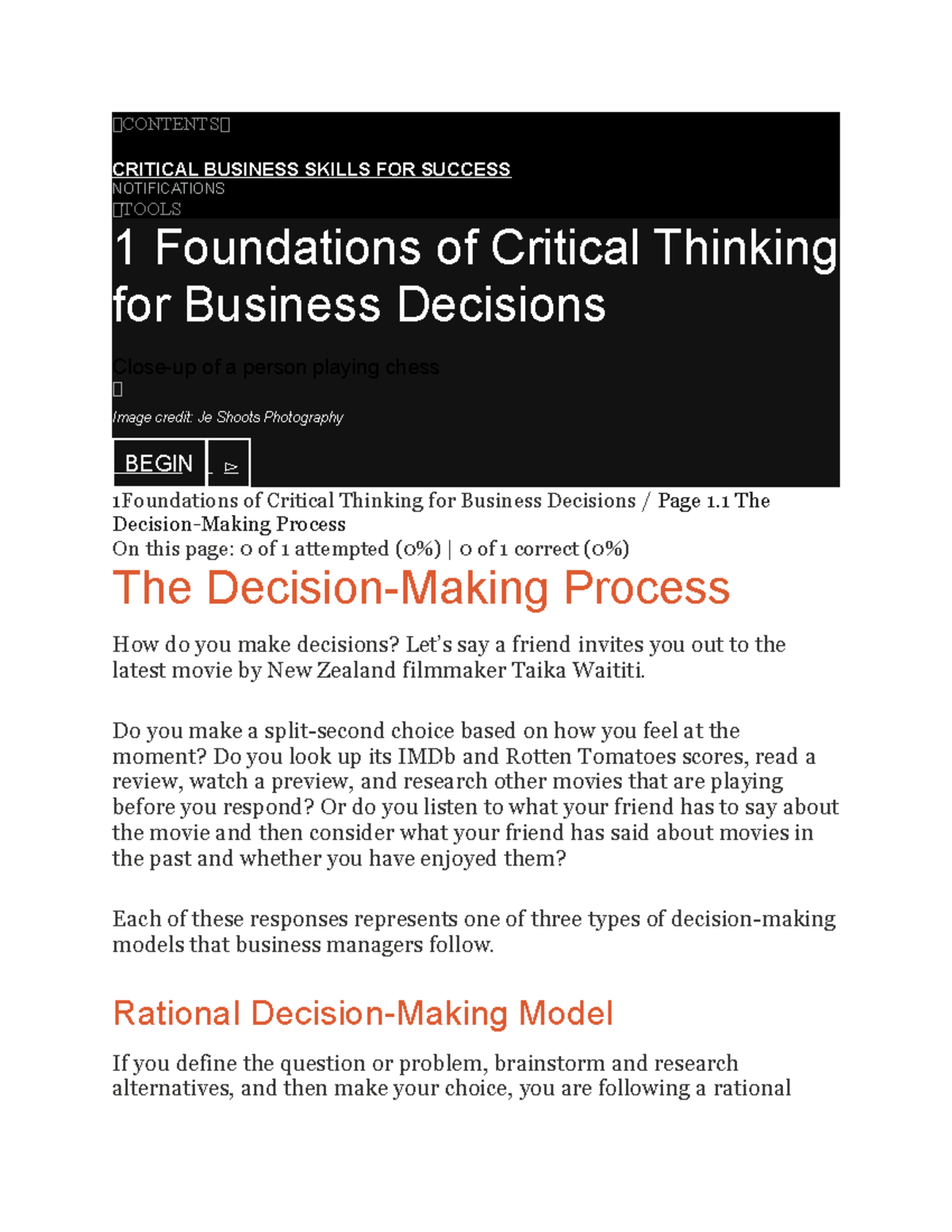 Chapter-one-soomo - notes - 🐀CONTENTS🐀 CRITICAL BUSINESS SKILLS FOR ...