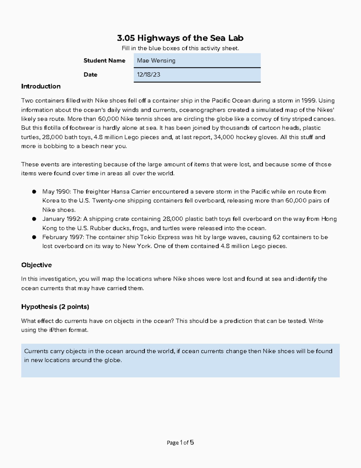 Copy of 3.05 Lab Template Rev 2022 - 3 Highways of the Sea Lab Fill in ...
