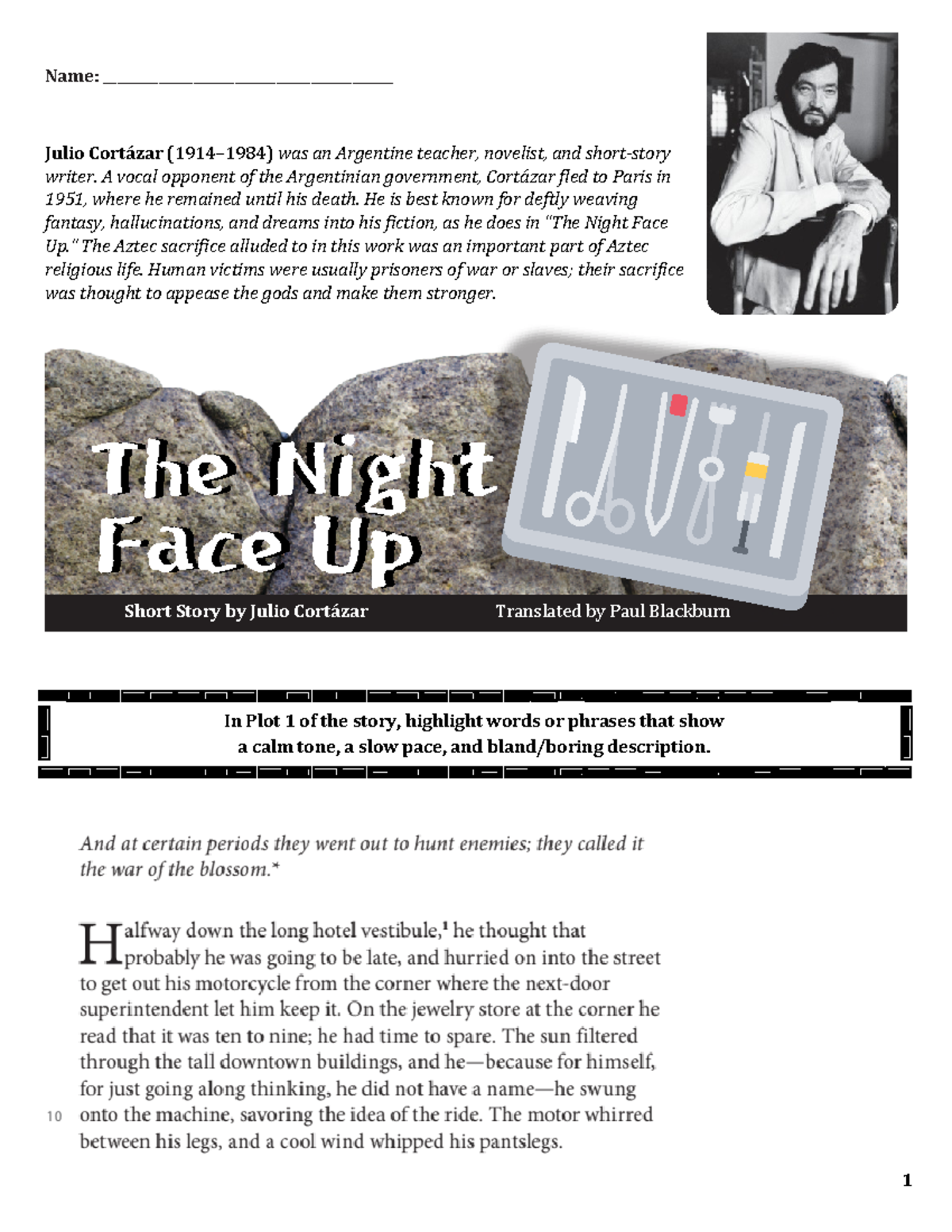 Text The Night Face Up - Translated by Paul Blackburn The Night Face Up ...