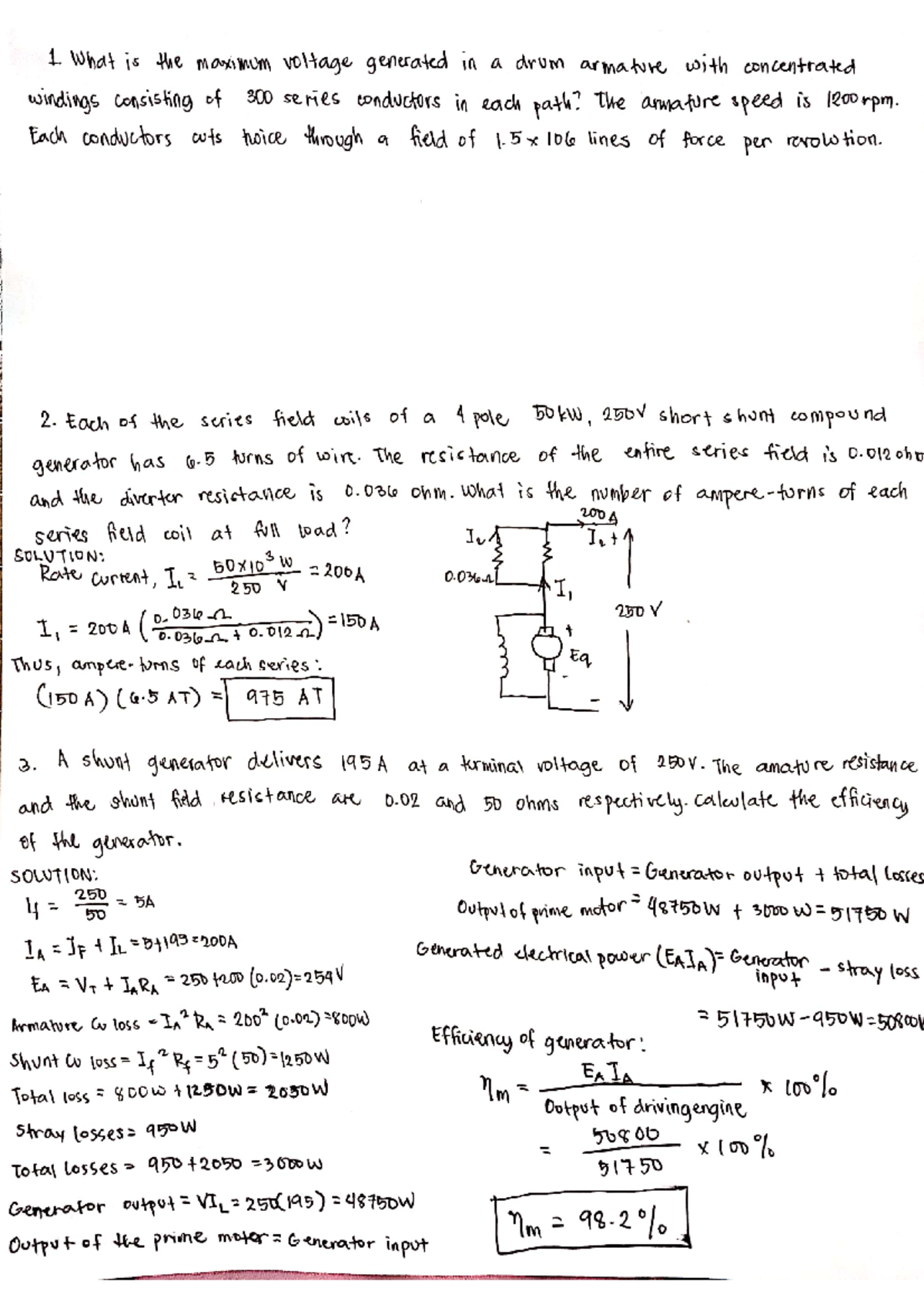 DC-AC- Machinery problem set - Mechanical Engineering - NVSU - Studocu