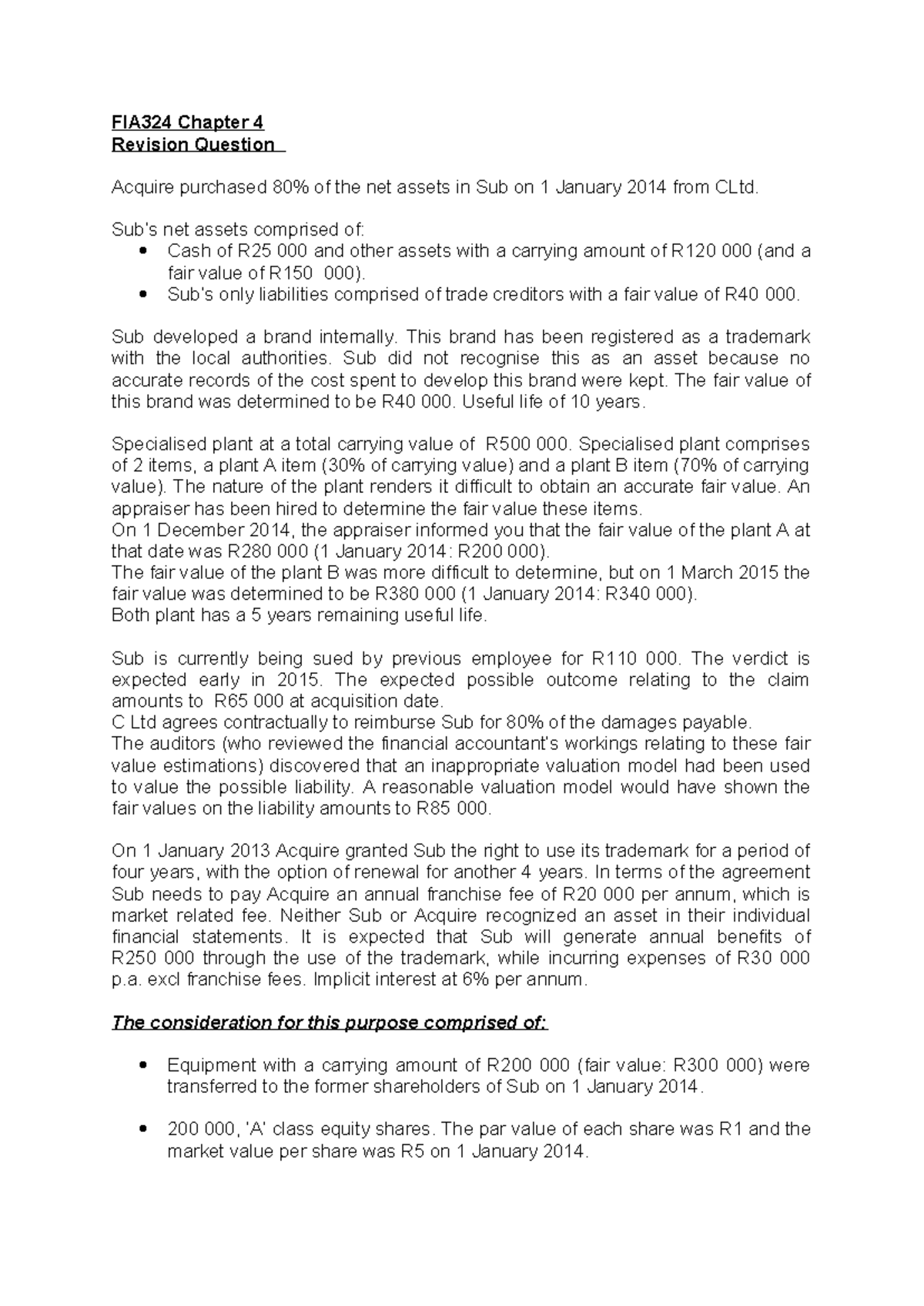 Calculating NCI question - FIA324 Chapter 4 Revision Question Acquire ...