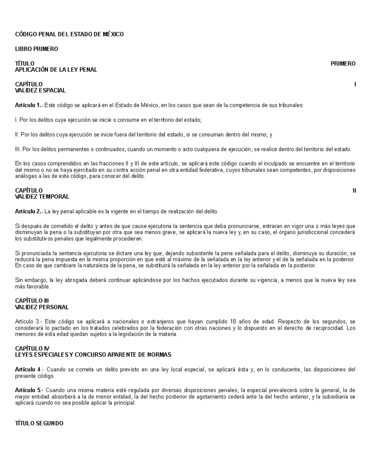 COD. Penal EDO MEX - Derecho - CÓDIGO PENAL DEL ESTADO DE MÉXICO LIBRO ...