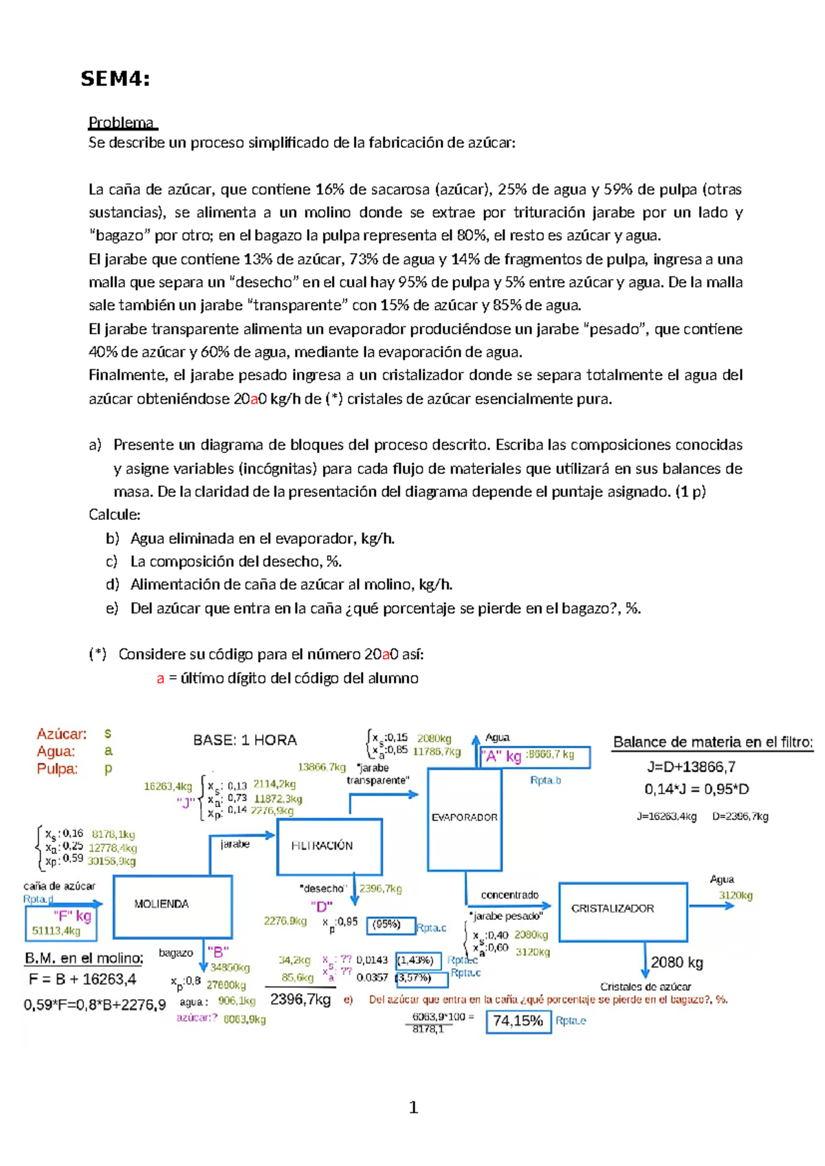 Ejercicios Procesos - SEM4: Problema Se describe un proceso simplificado de la fabricación de ...