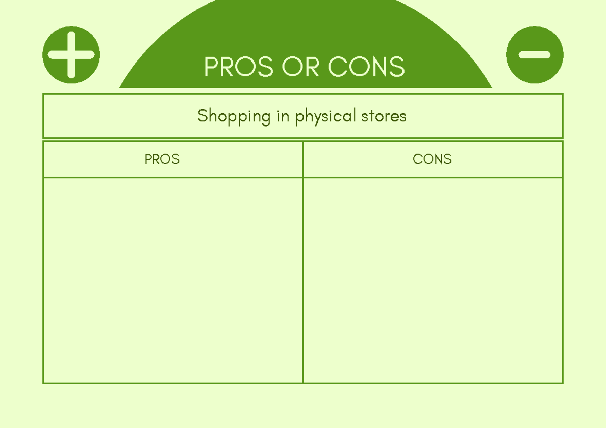 Decision making - pros or cons Worksheet - IM402E - PROS PROS OR CONS ...