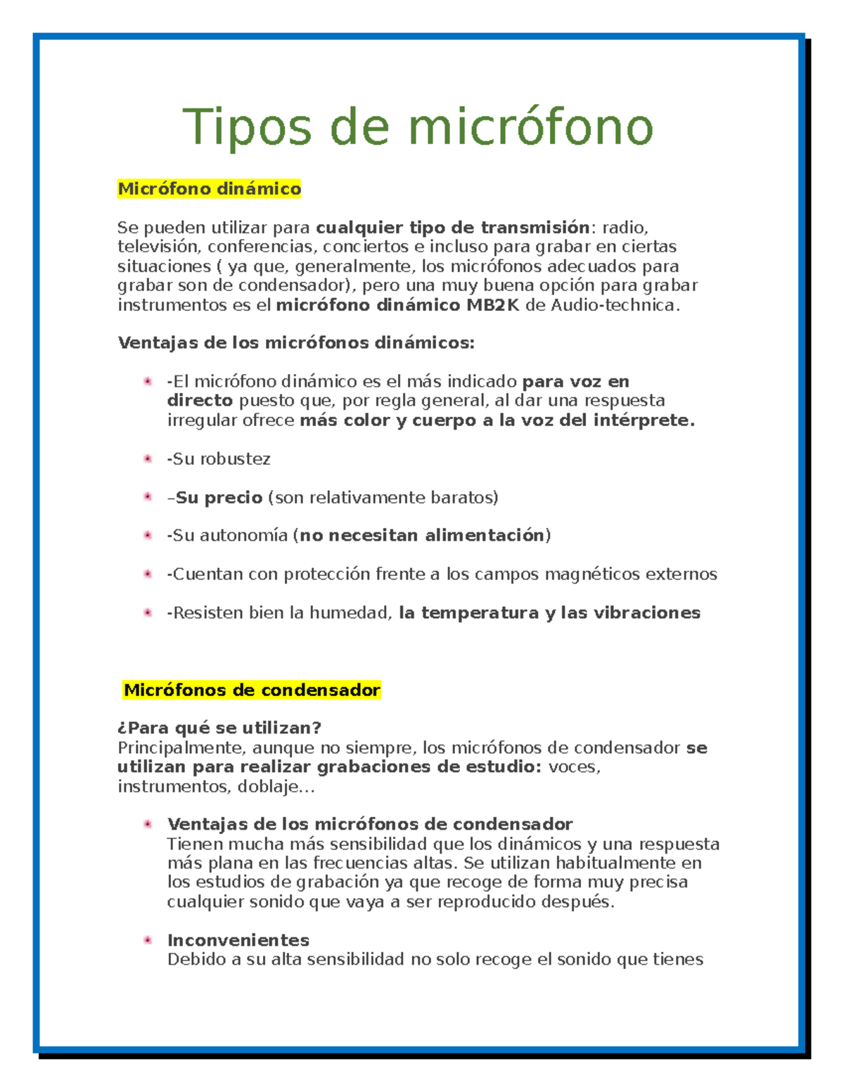 Tipos de micrófono dssd dsf fsdff sdfdsfsd dsf - Tipos de micrófono ...