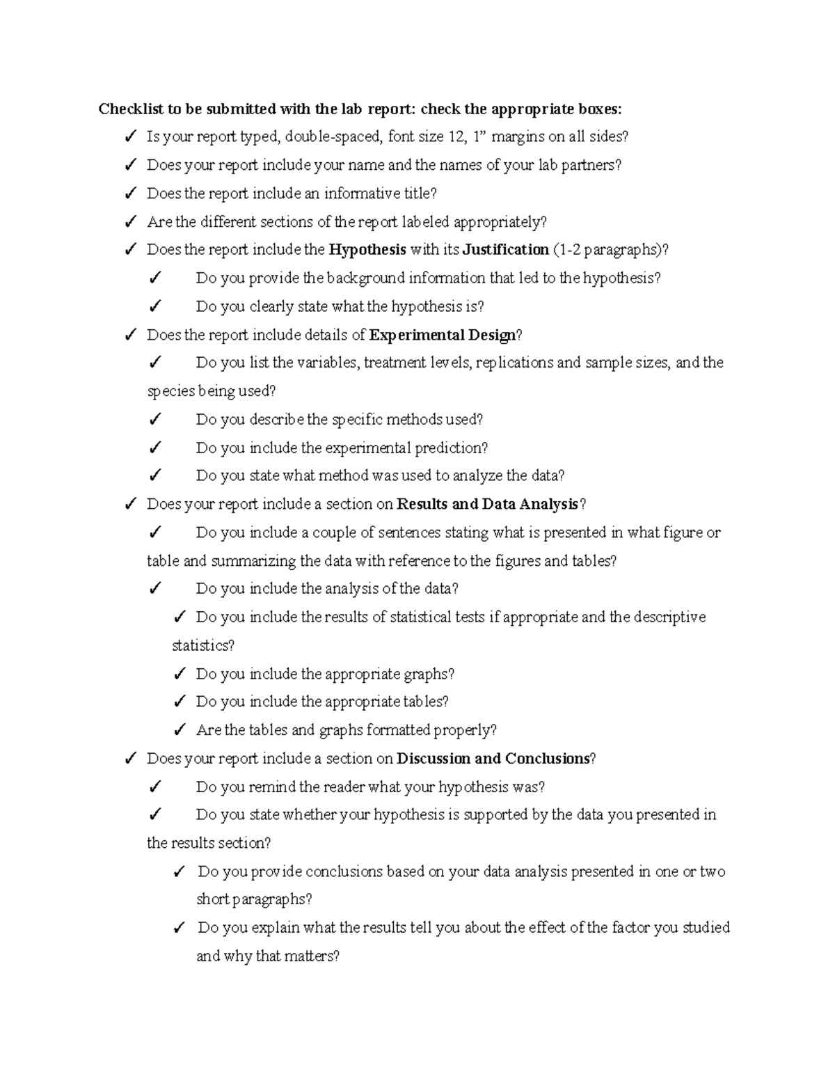 Lab Report 2 Rewrite - Checklist to be submitted with the lab report ...