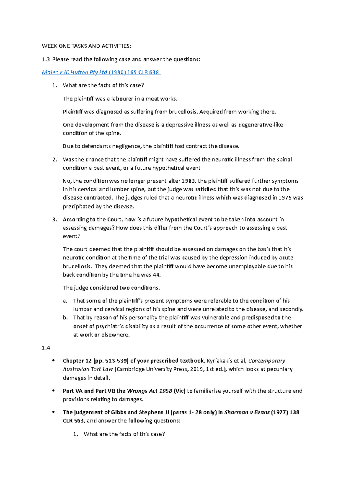 WEEK ONE Tasks AND Activities - WEEK ONE TASKS AND ACTIVITIES: 1 Please ...