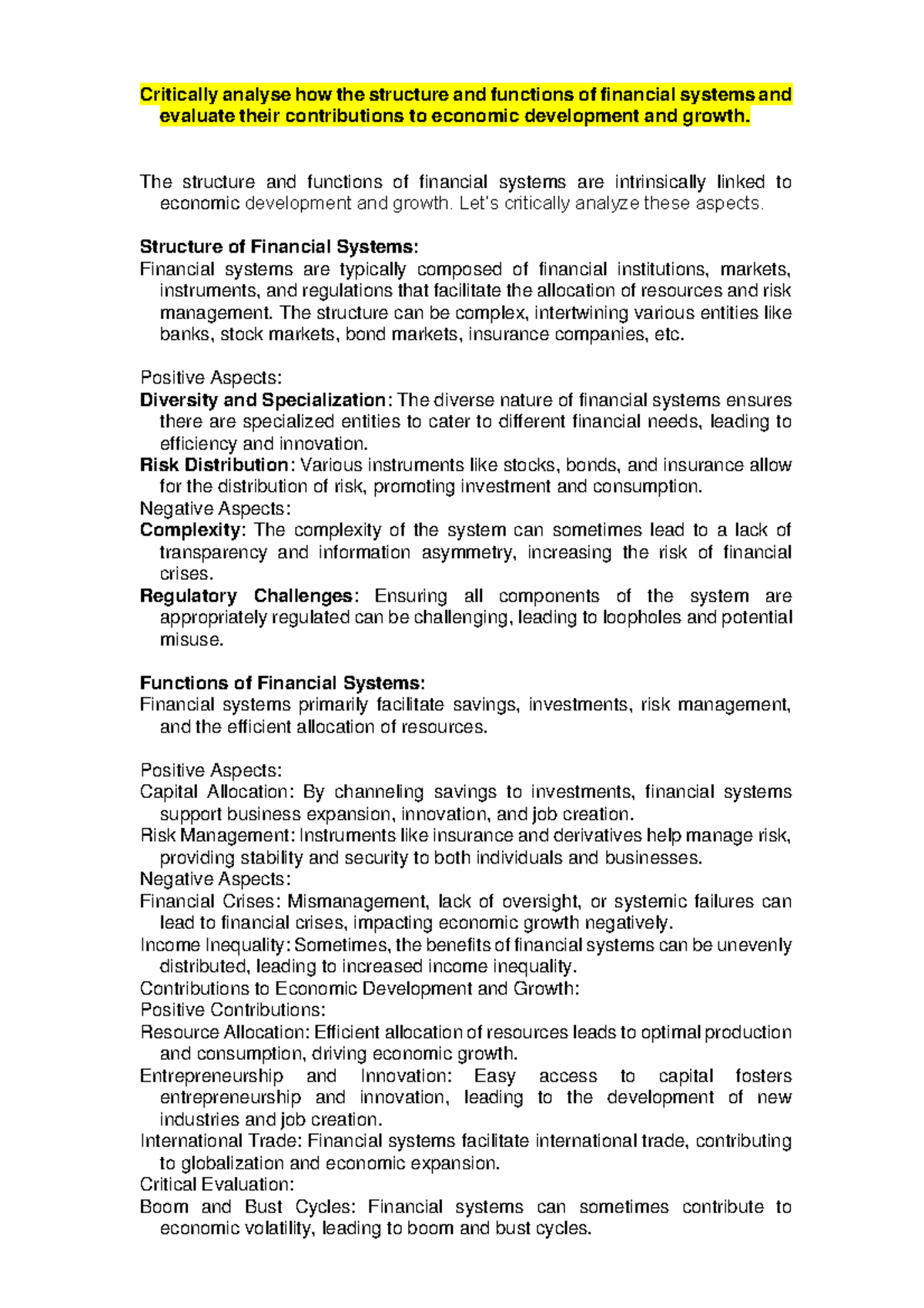 UNIT 1 - Critically analyse how the structure and functions of ...