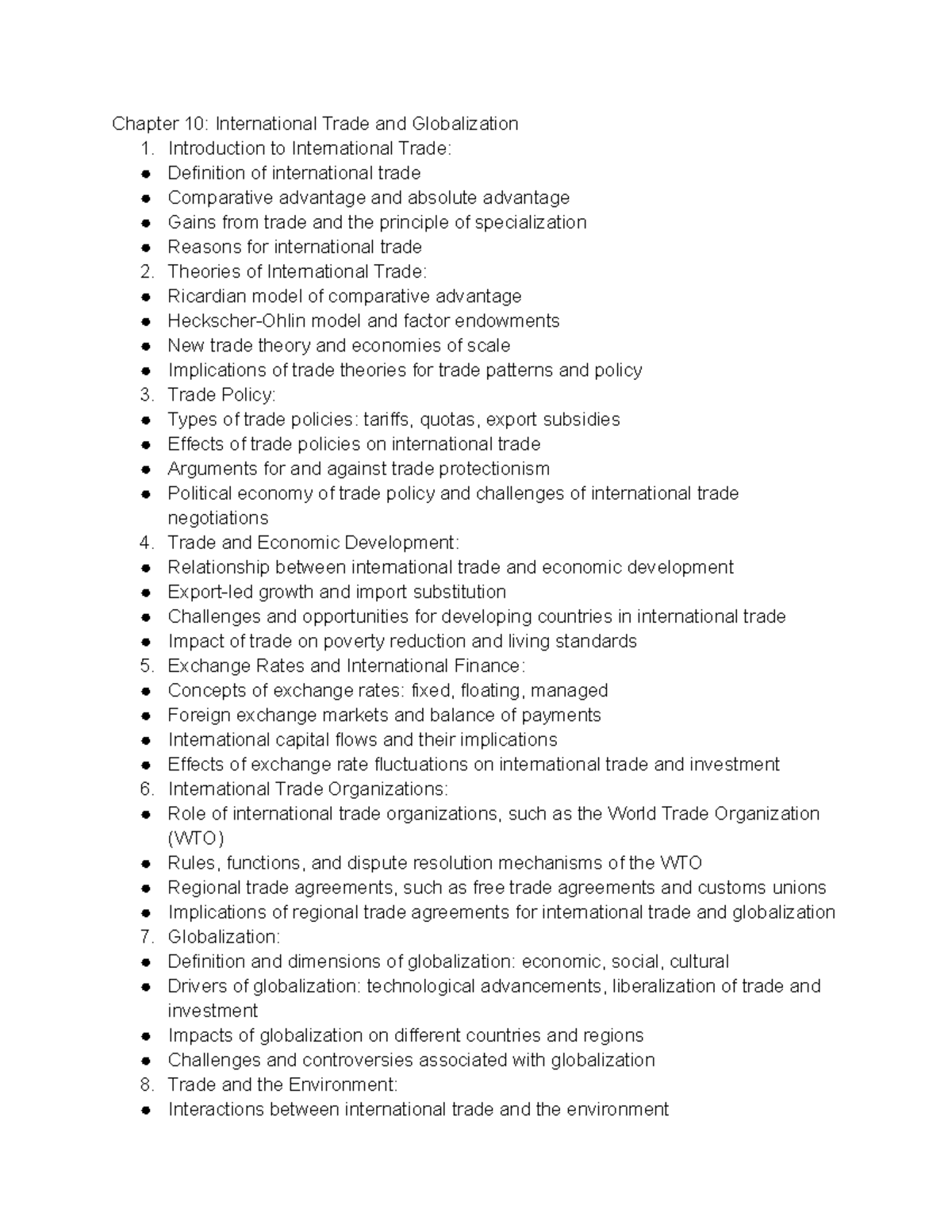 Chapter 10 International Trade and Globalization - Chapter 10 ...