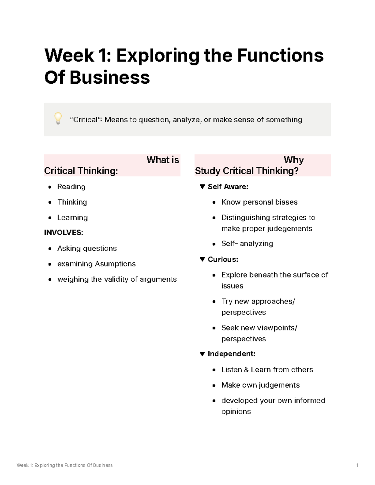 ADMS 1010 Week 1 - ADMS week 1 Lecture notes in FULL DETAIL - Week 1 ...