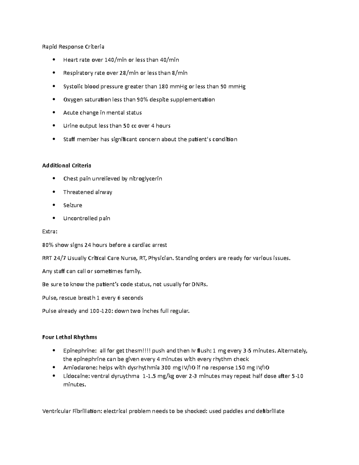 Notes 0908 - Rapid Response Criteria - Rapid Response Criteria Heart ...
