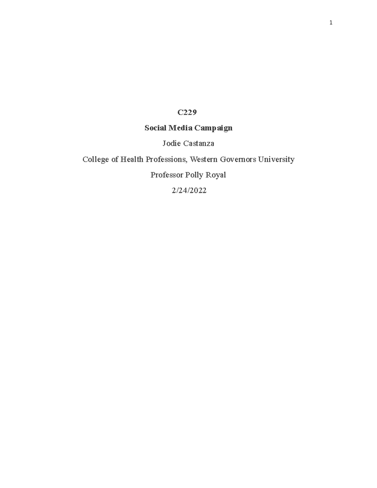 Social media campaign C229 - C229 - WGU - Studocu