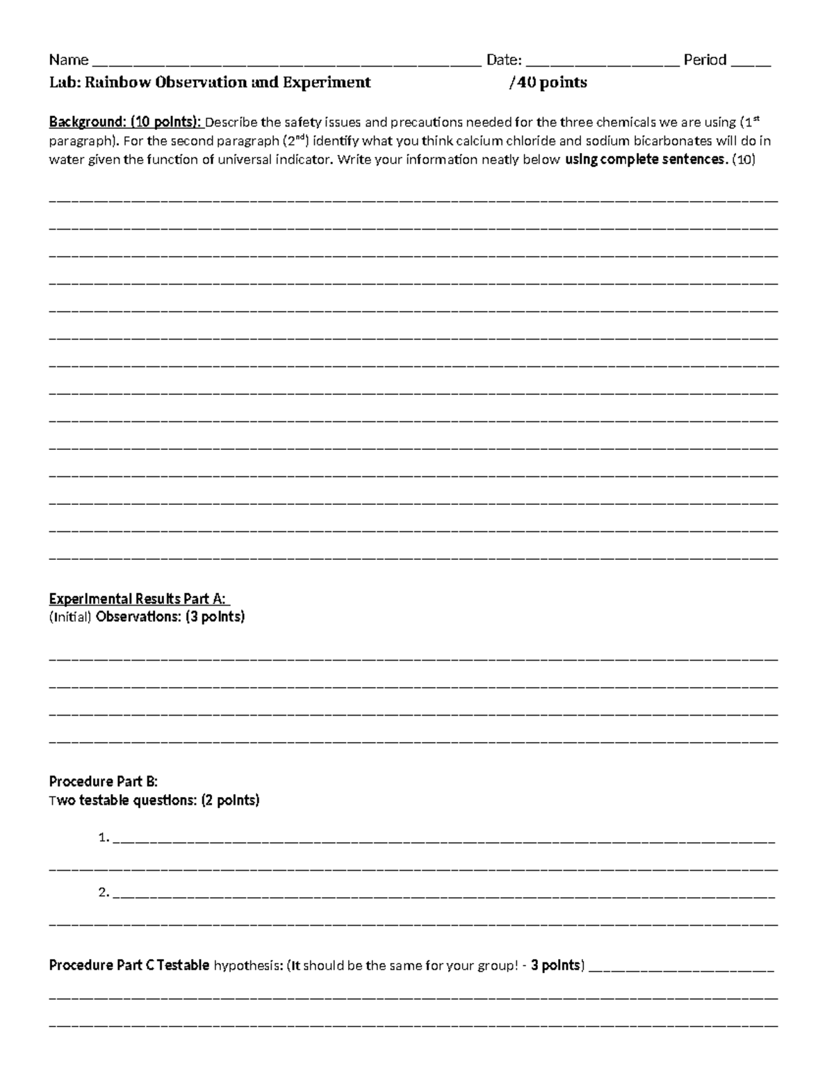 1 1 Lab Rainbow Questions handout - Name