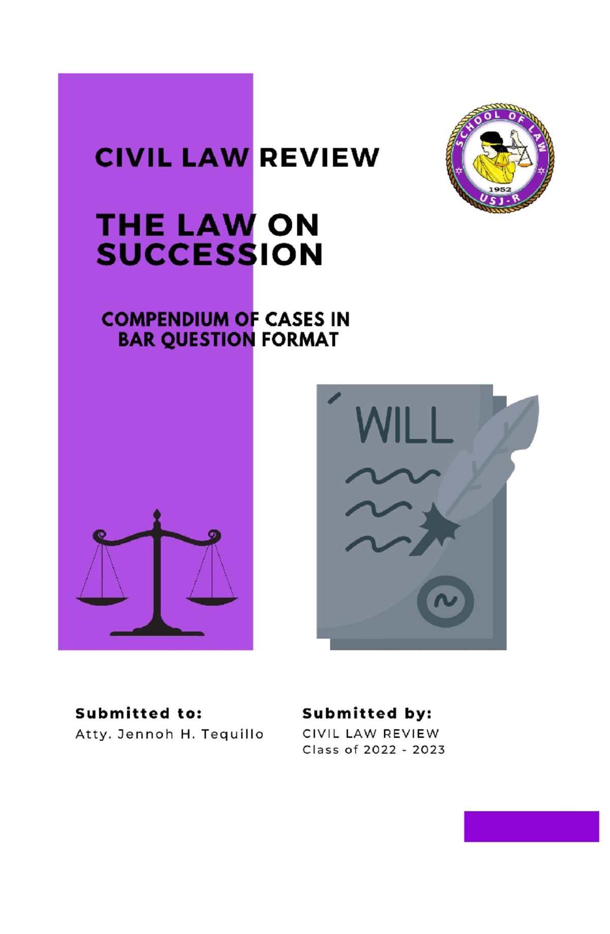 Succession-Book-3-Bar-Q-and-A - Bontes, Jhoronnie Gayl C. Case Title ...