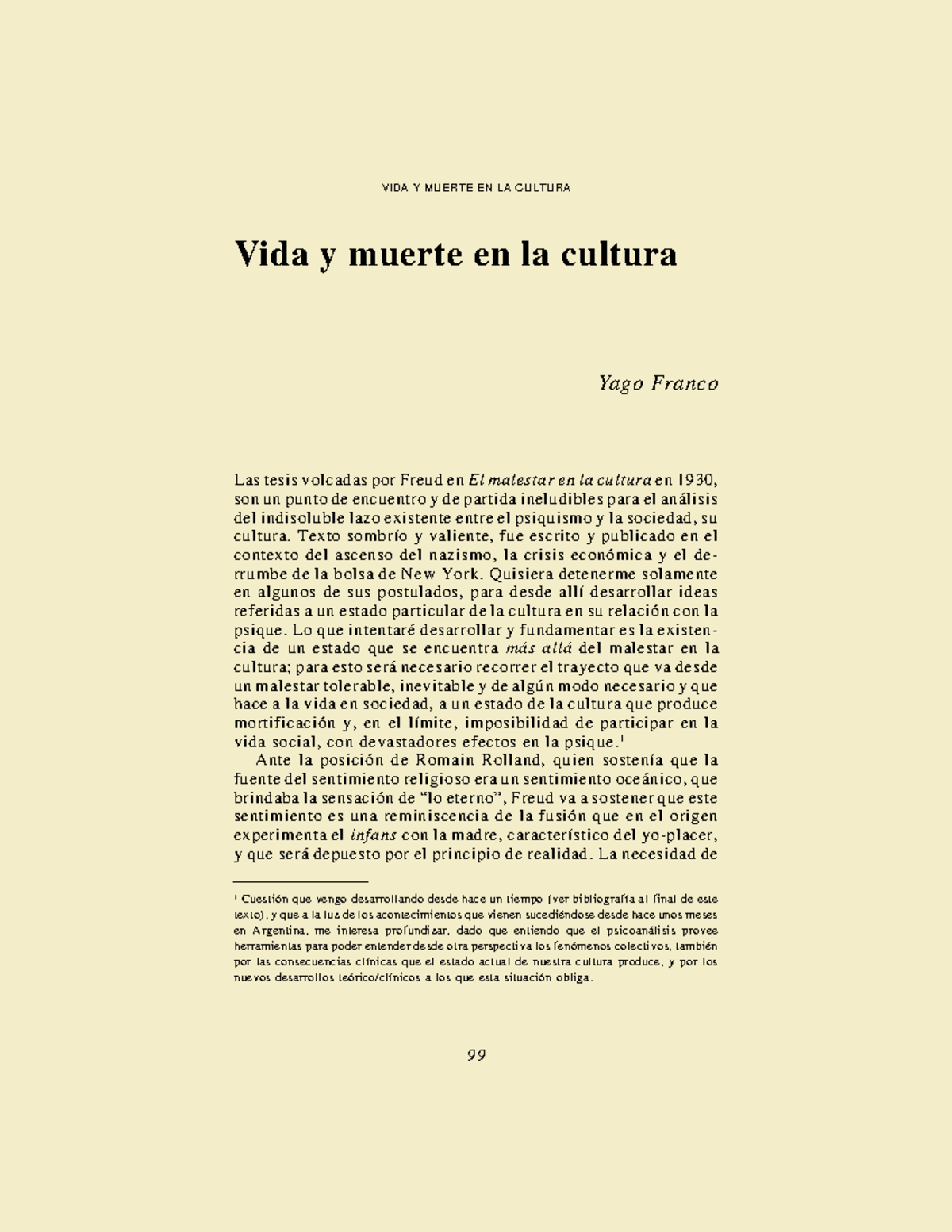 Vida y muerte de la cultura - Franco - VIDA Y MUERTE EN LA CULTURA Vida ...