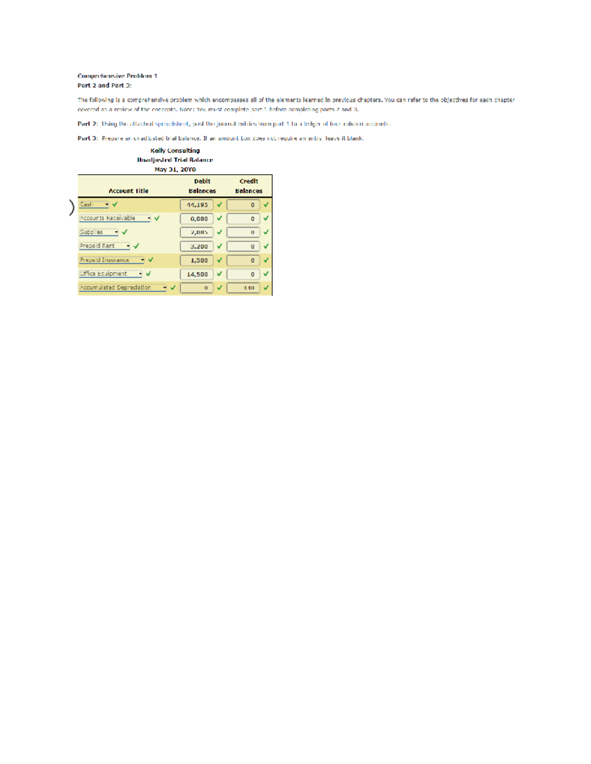 Comprehensive Problems Part 1-3 - ACC201 - Studocu