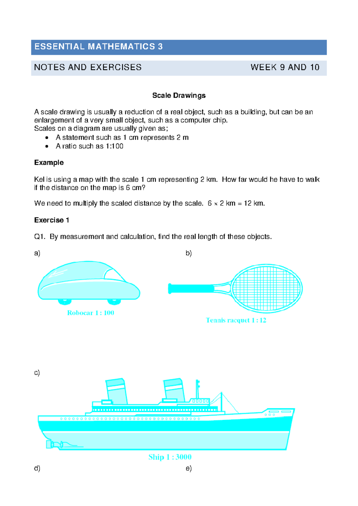 Scale practice - ESSENTIAL MATHEMATICS 3 NOTES AND EXERCISES WEEK 9 AND ...