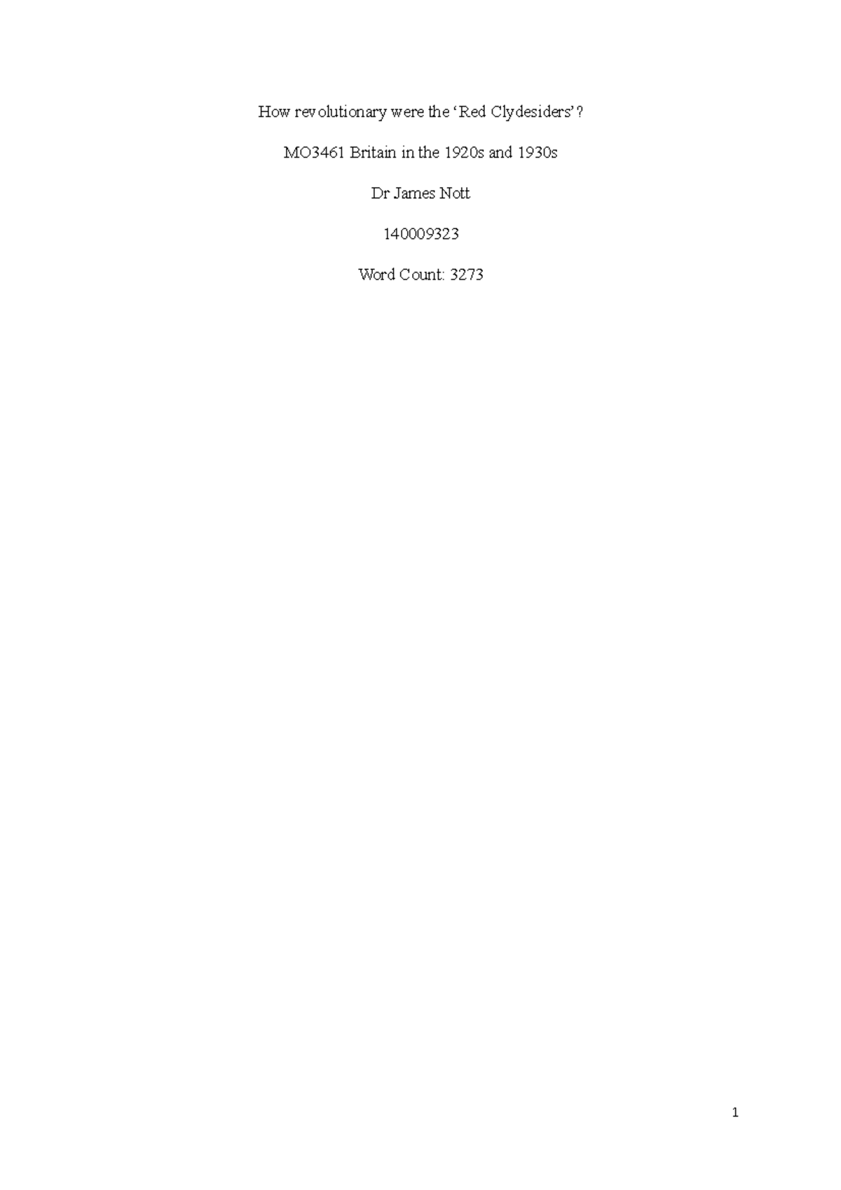 How revolutionary were the ‘Red Clydesiders’? - Whilst some of the ...