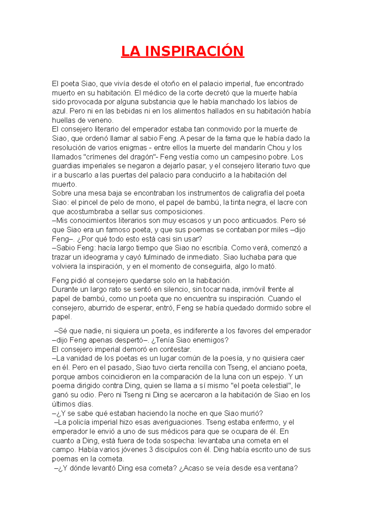 LA Inspiración - v hjvhj - LA INSPIRACIÓN El poeta Siao, que vivía ...