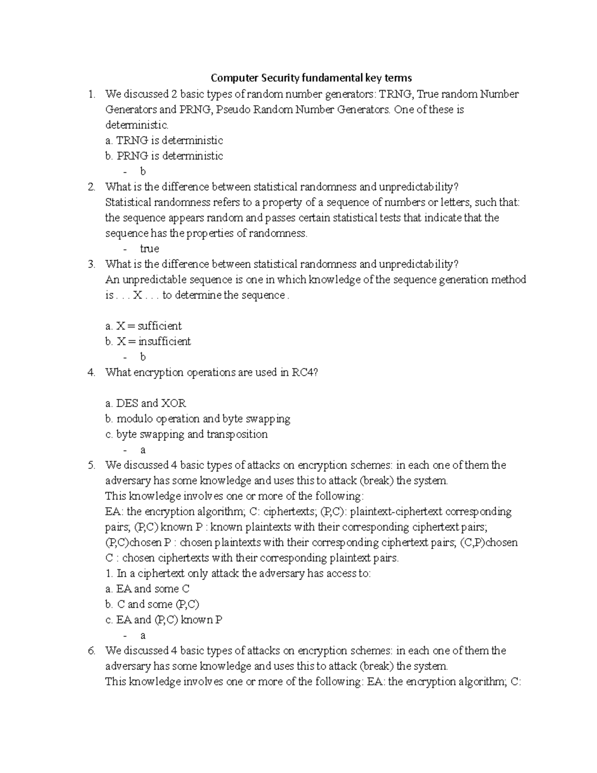 (1) comp security key terms 3 - Computer Security fundamental key terms ...
