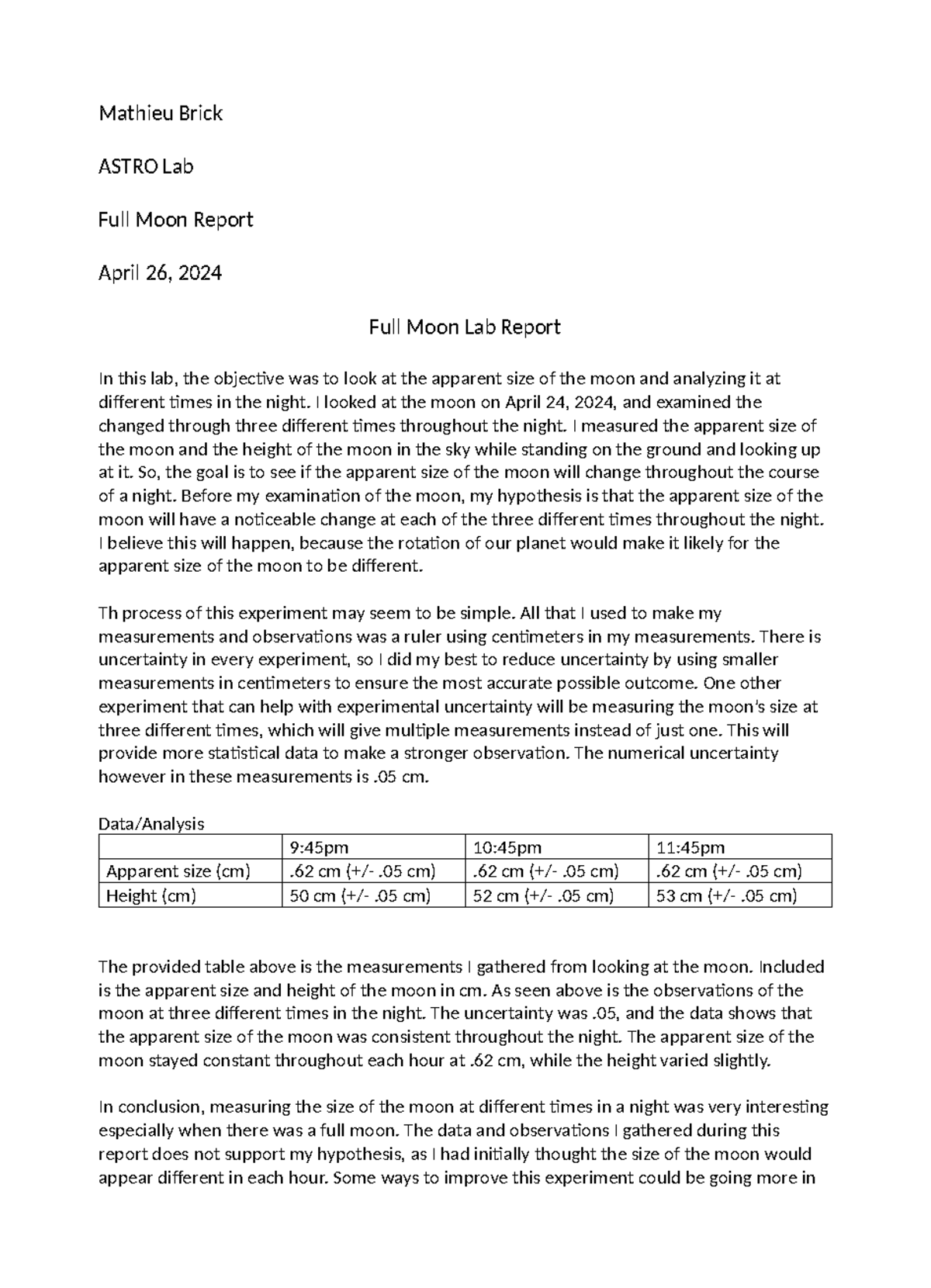 Full moon report - Mathieu Brick ASTRO Lab Full Moon Report April 26 ...