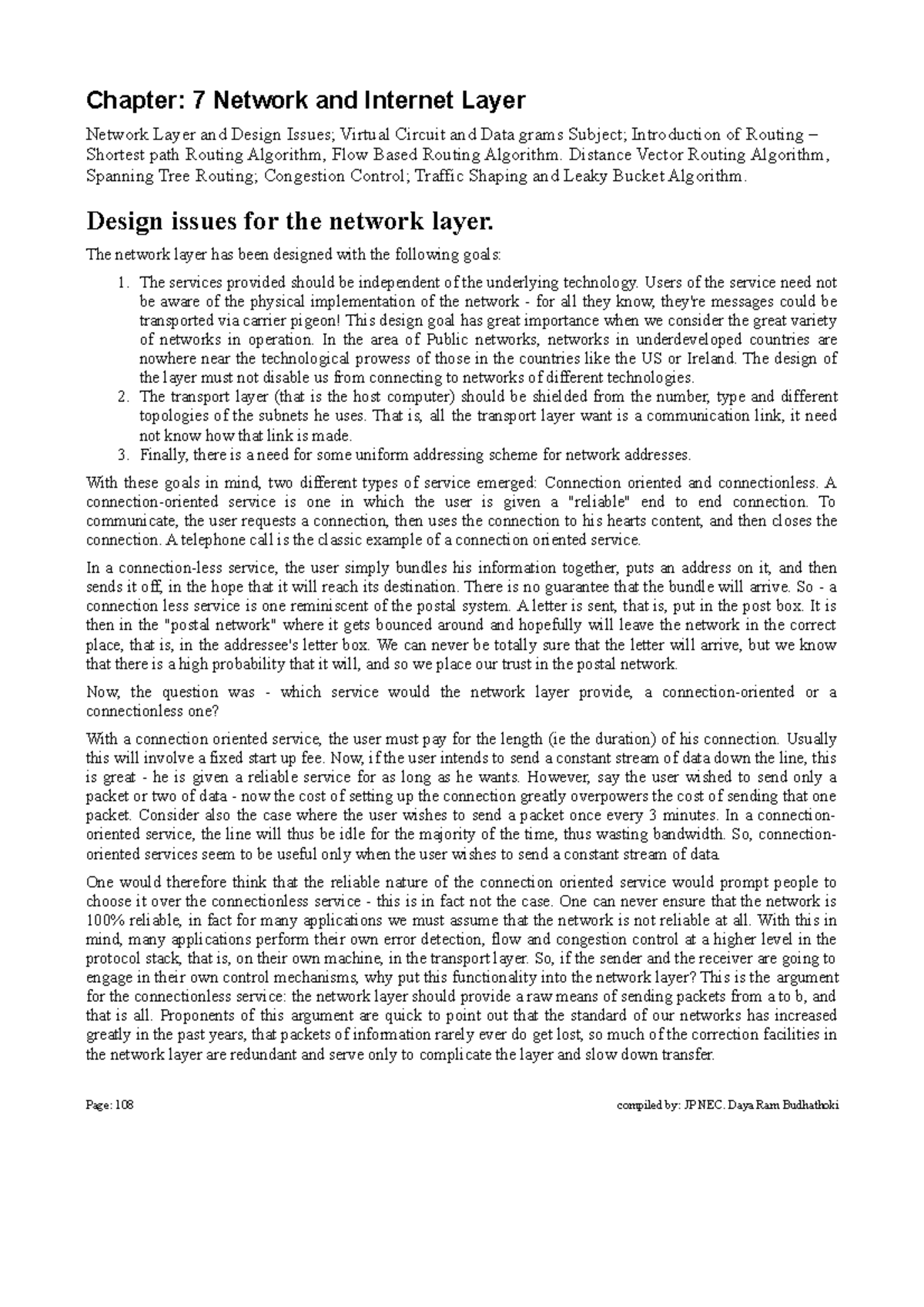 Computer networking chapter-7 - Chapter: 7 Network and Internet Layer ...