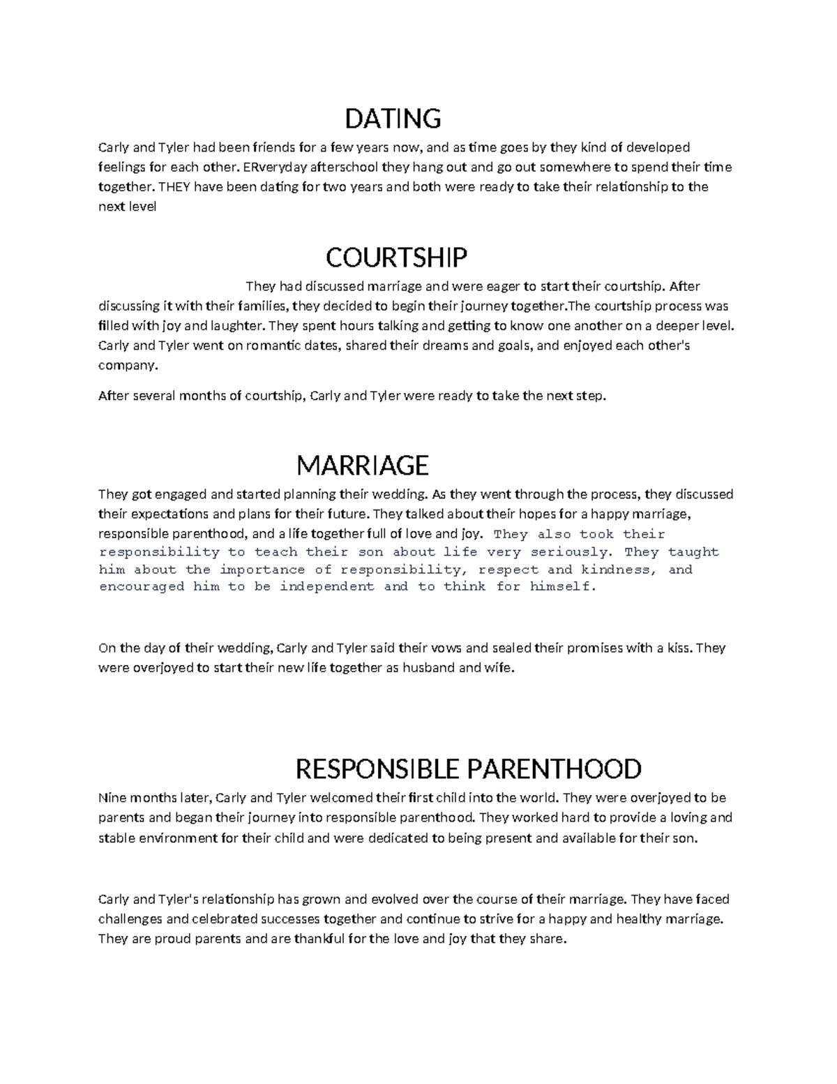 Dating - DATING Carly and Tyler had been friends for a few years now ...