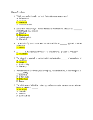 Chapter One – Introduction to Human Communication - Studocu