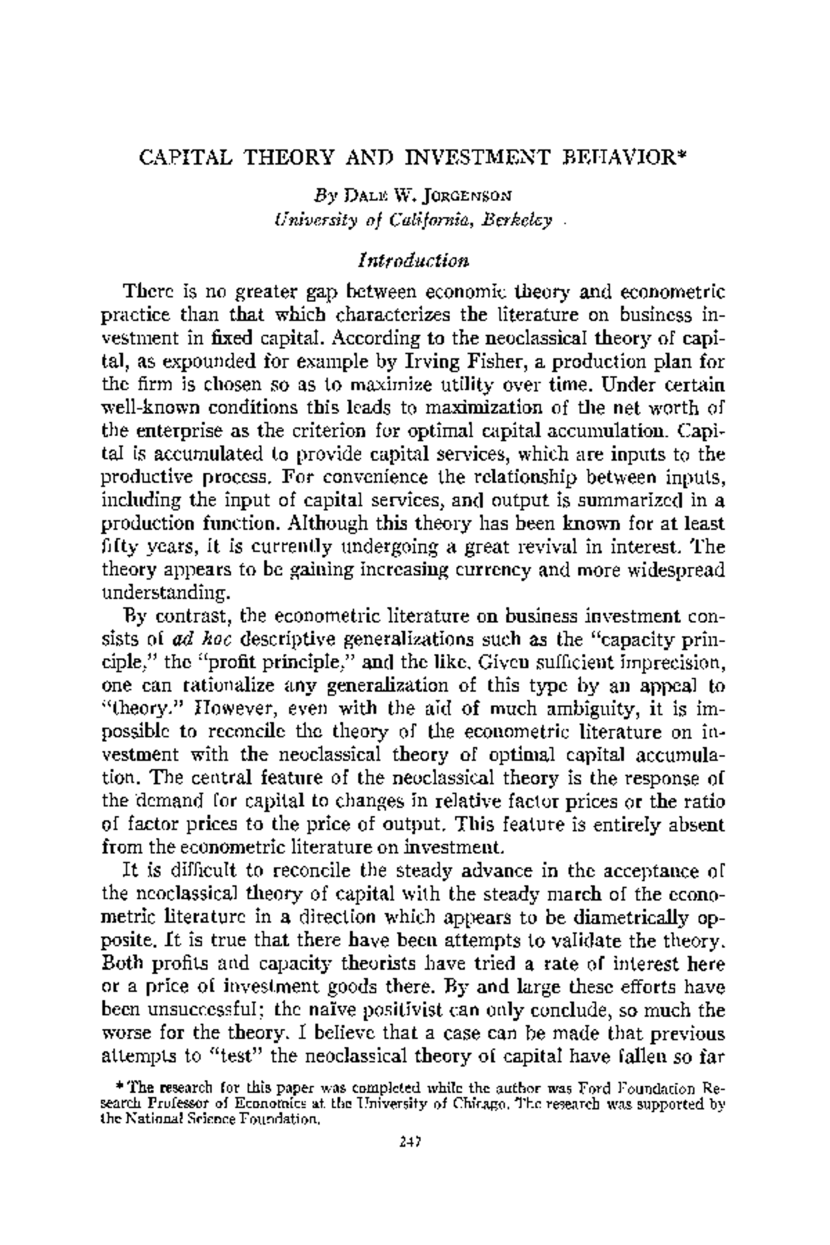 9441 Organizational Behavior (BUS 344) - ####### CAPITAL THEORY AND ...