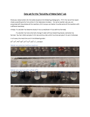 Solubility of Metal Salts - Solubility of Metal Salts TOXICITY NOTE ...