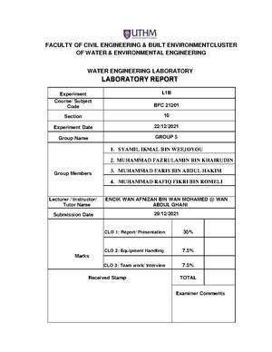 Hydraulic Jump Lab Report - Hydraulic and Mechanics of Materials - UTHM ...