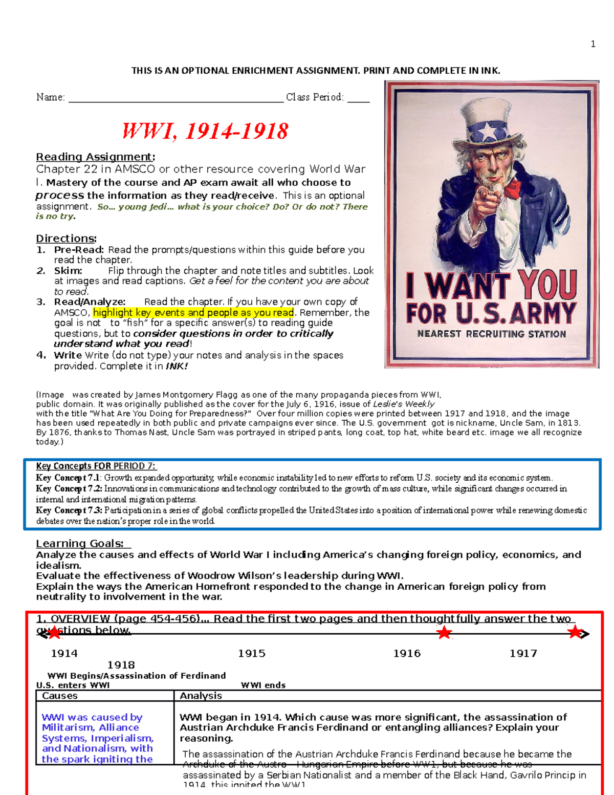 Ch. 22 Reading Guide - THIS IS AN OPTIONAL ENRICHMENT ASSIGNMENT. PRINT ...