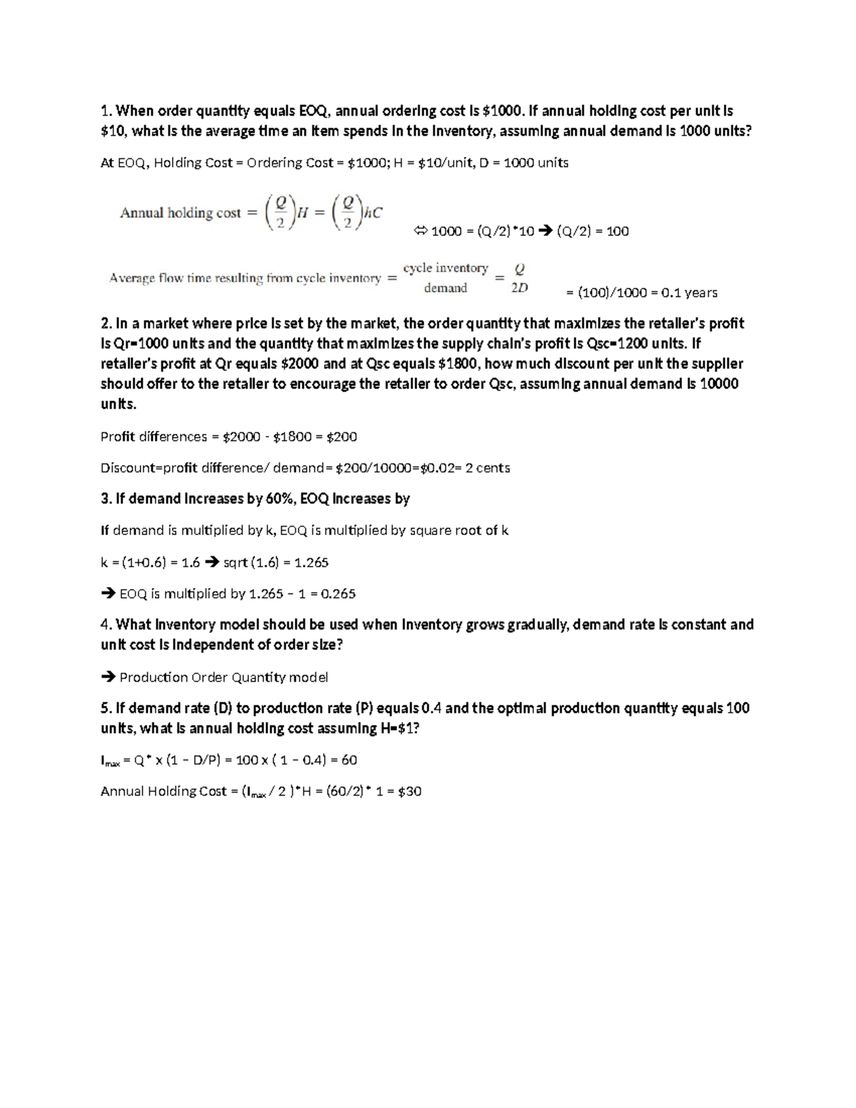 Quiz 5 Chapter 11 - Managing Economics of Scale in a SC Cycle Inventory ...