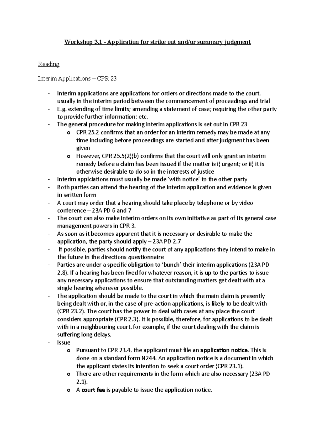 W 3 Workshop 3 Application For Strike Out And or Summary Judgment Reading Interim w-3-workshop-3-application-for-strike-out-and-or-summary-judgment-reading-interim