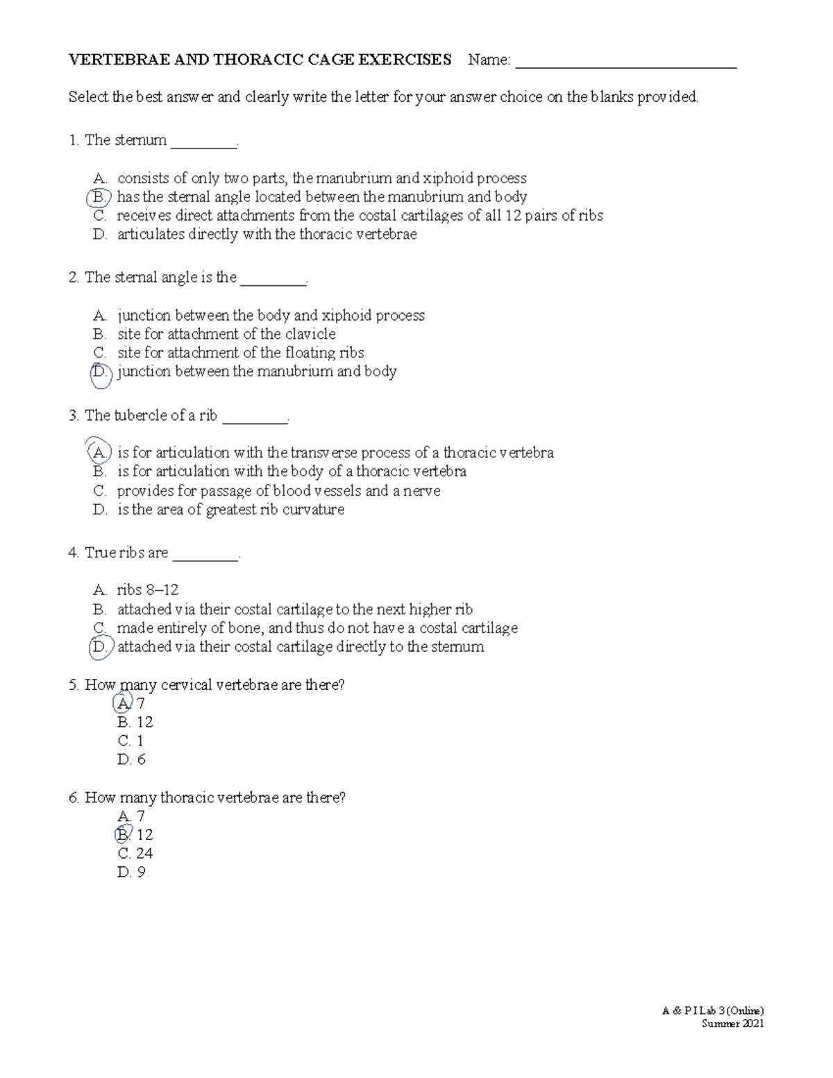 Lab 19 - my notes/homework for lab - A & P I Lab 3 (Online) Summer 2021 ...