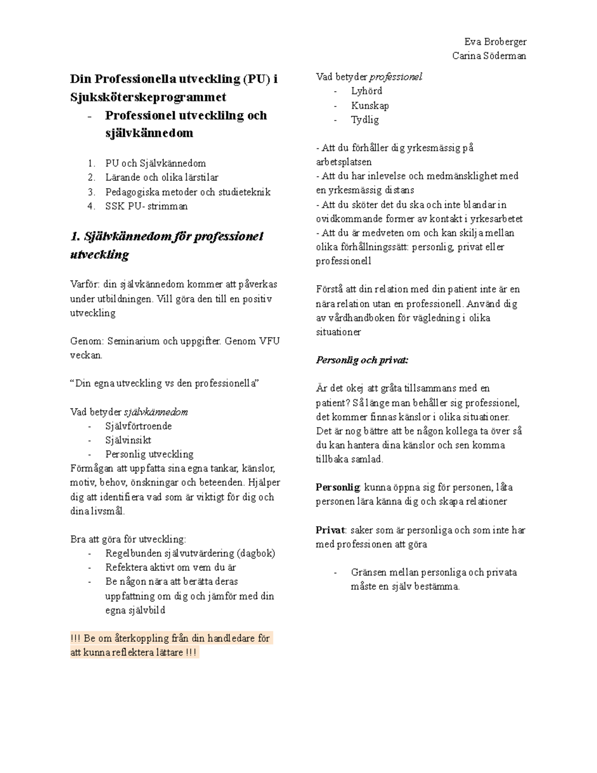 20 9 Professionella utveckling (PU) i SSK - Carina Söderman Din ...