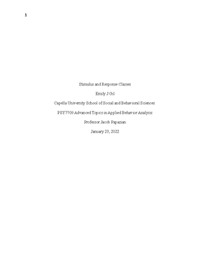 [Solved] provide 5 examples of different stimulus classes and 5 ...