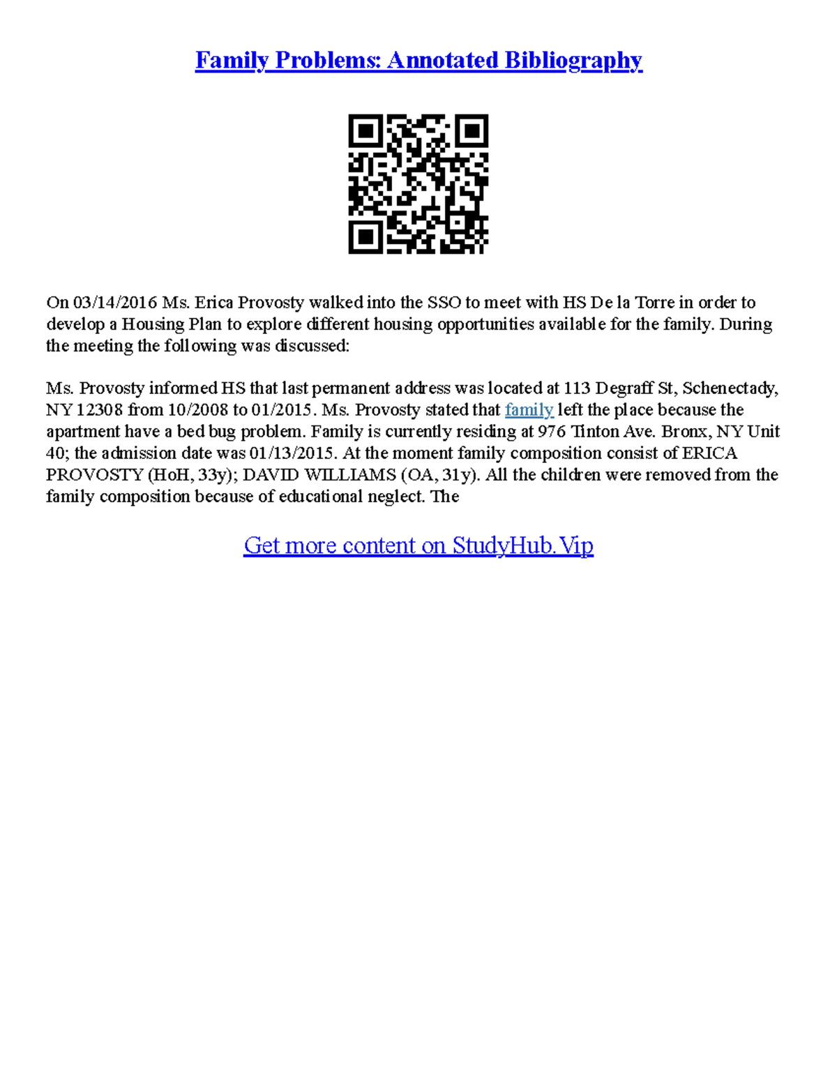 Family Problems Essay - Family Problems: Annotated Bibliography On 03 ...