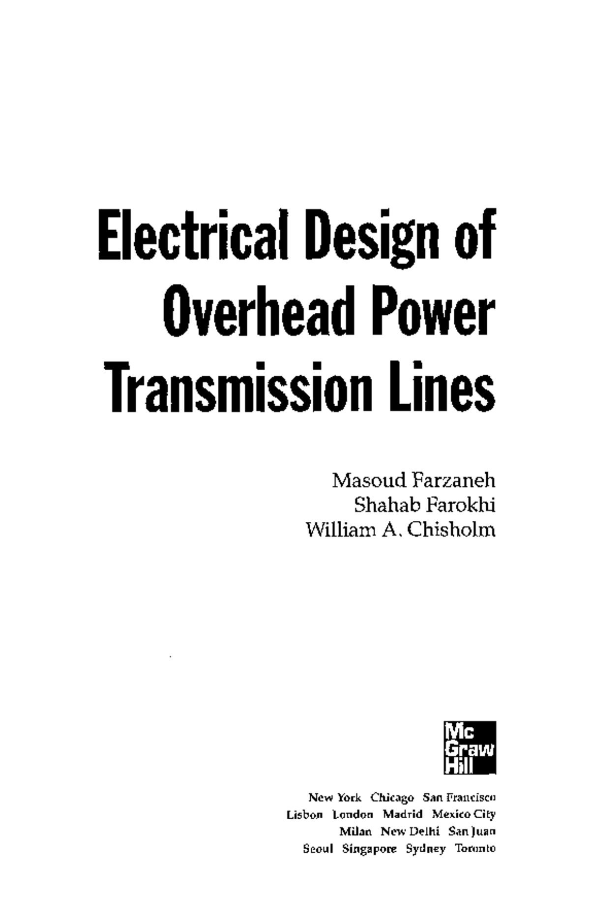 Electrical Design of Overhead Power Transmission Lines - Electrical ...