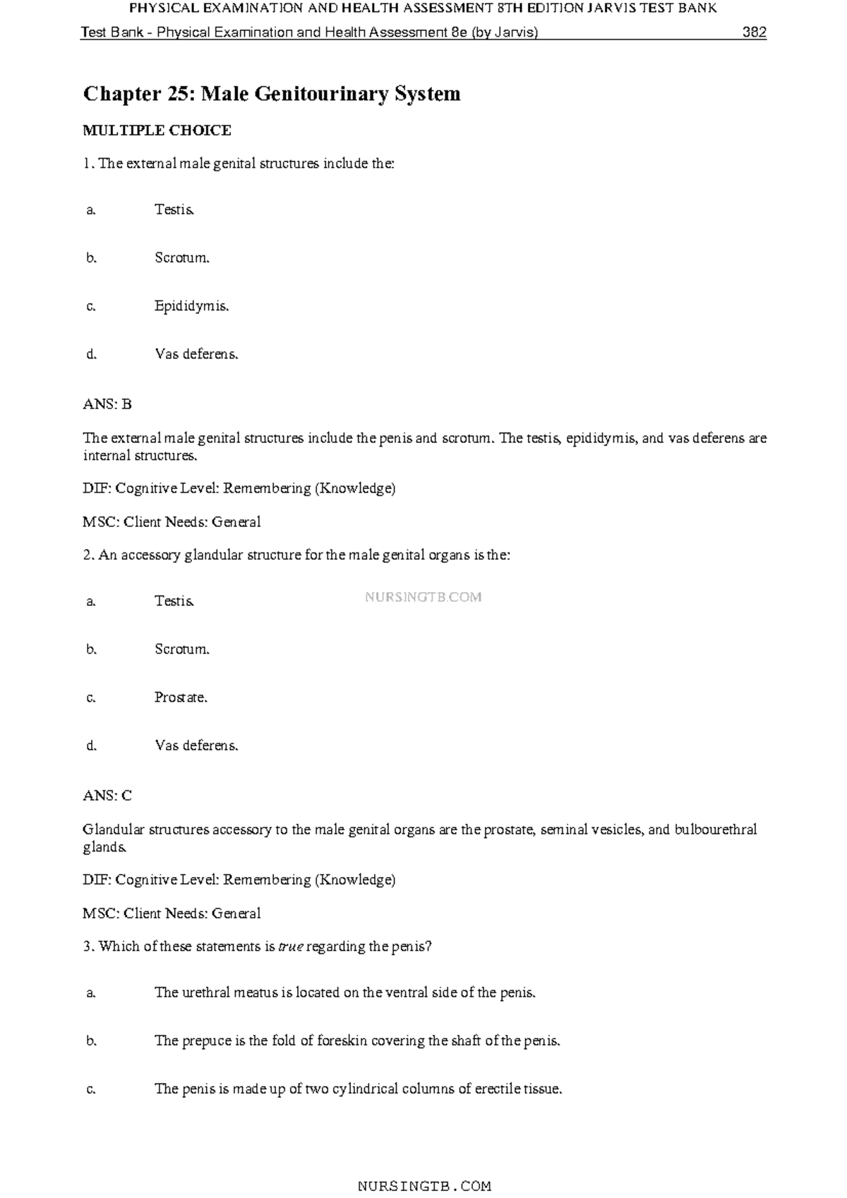 TB-Chapter 25 Male Genitourinary System - NURSINGTB Chapter 25: Male ...