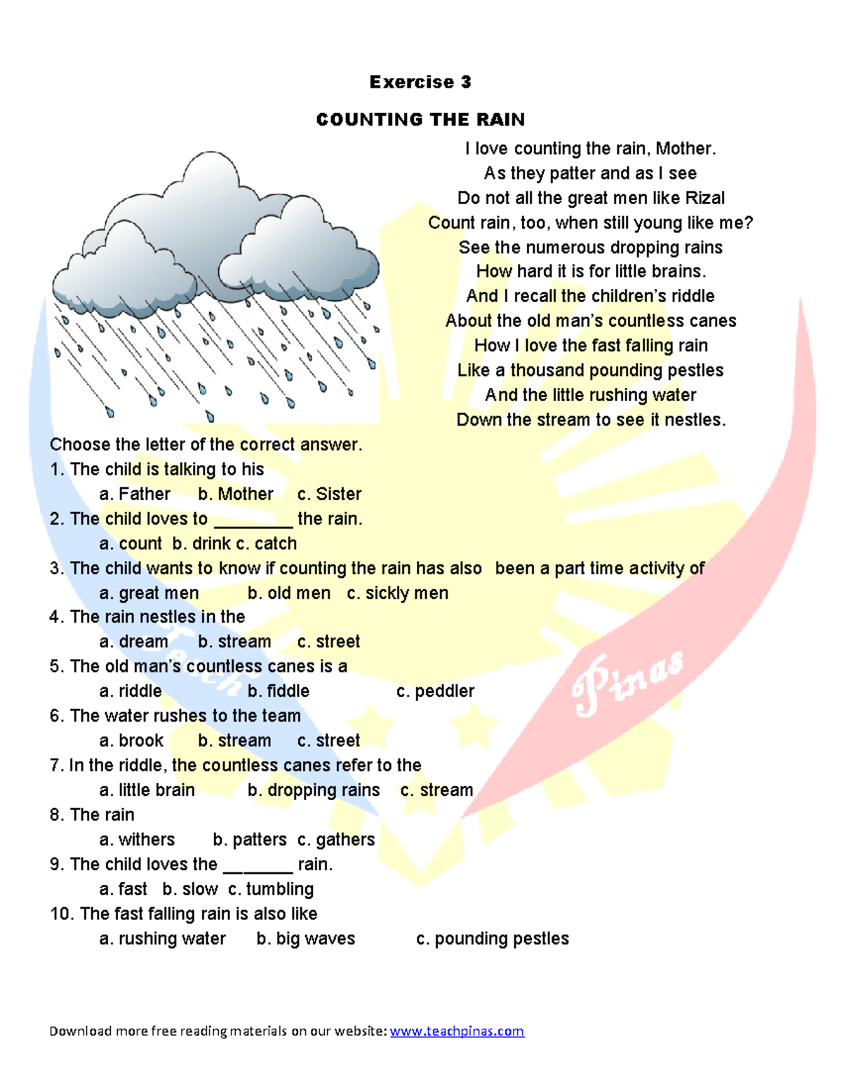 DRP Exerciese 3 and 4 www.teachpinas.com - Download more free reading ...