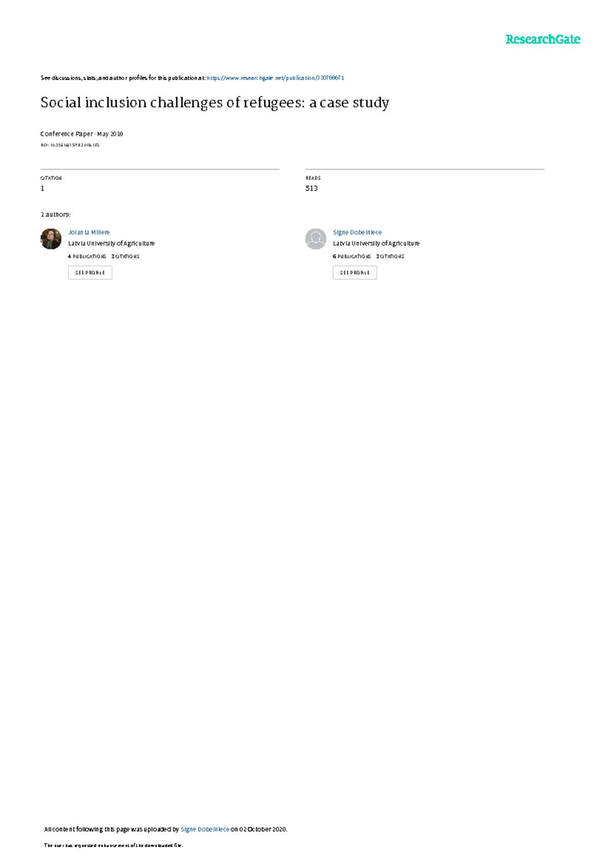 Social inclusion challenges of refugees a case stu - See discussions ...