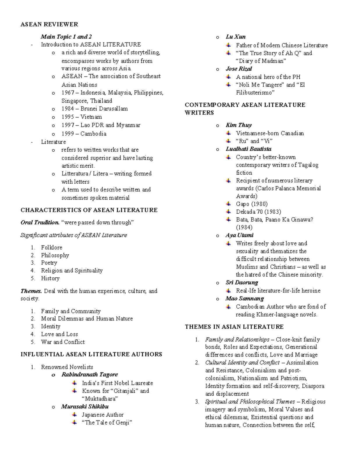 Asean- Reviewer - nagccychcycyvyvu uvuguv - ASEAN REVIEWER Main Topic 1 ...