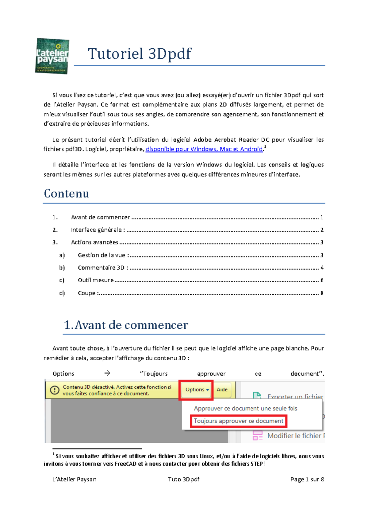 Tuto 3dpdf - v2 - j’dis k vzy me - Tutoriel 3Dpdf Si vous lisez ce tutoriel, c’est que vous avez ...