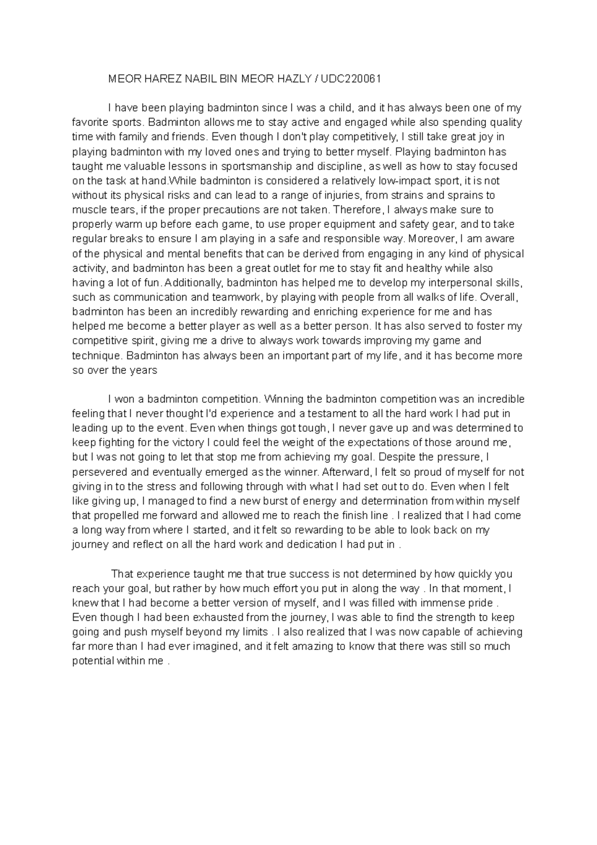 Time Management Schedule 5 - MEOR HAREZ NABIL BIN MEOR HAZLY / UDC I ...