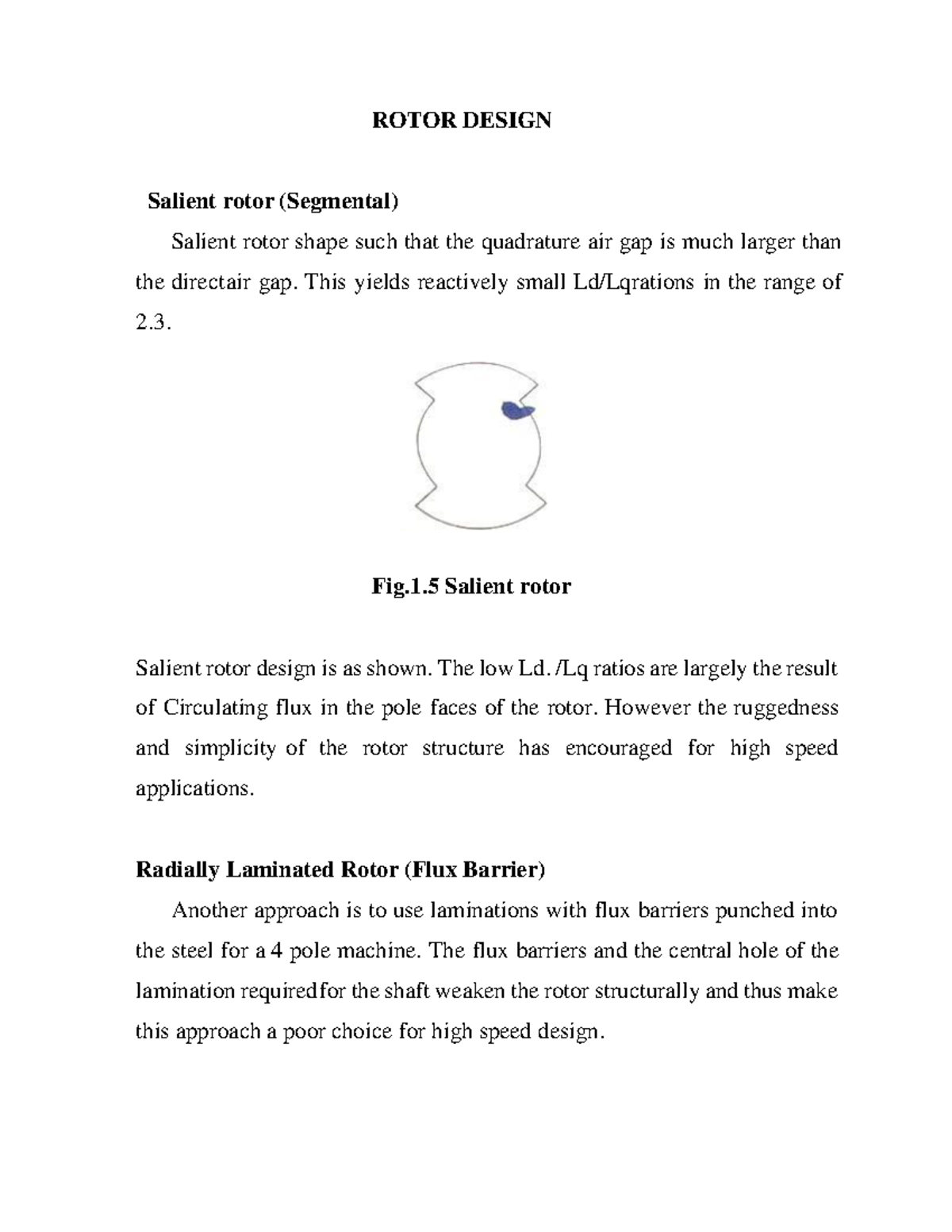 Rotor Design OF SYNC Reluctance Motor - ROTOR DESIGN Salient rotor ...