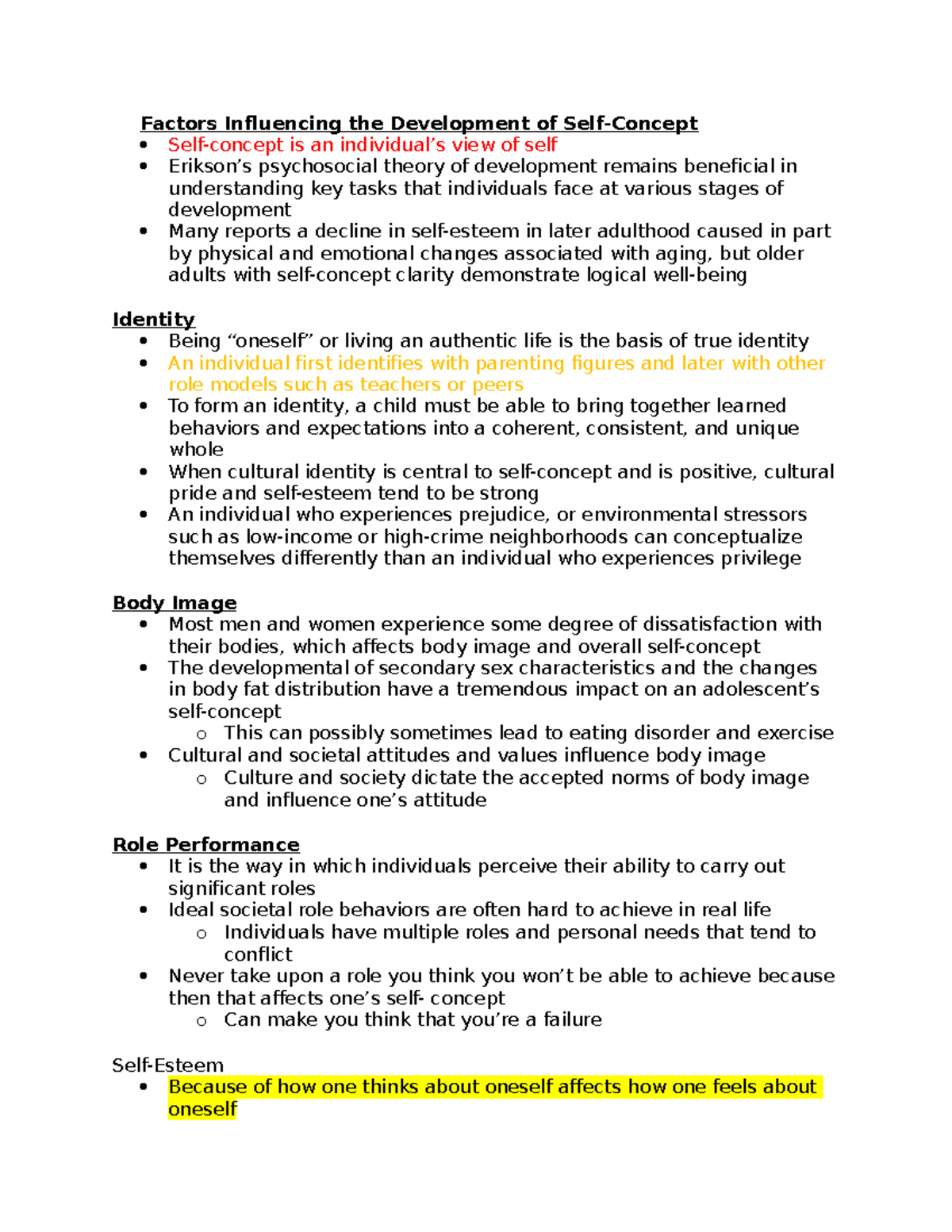 Chapter 33- Self Concept - Factors Influencing the Development of Self ...
