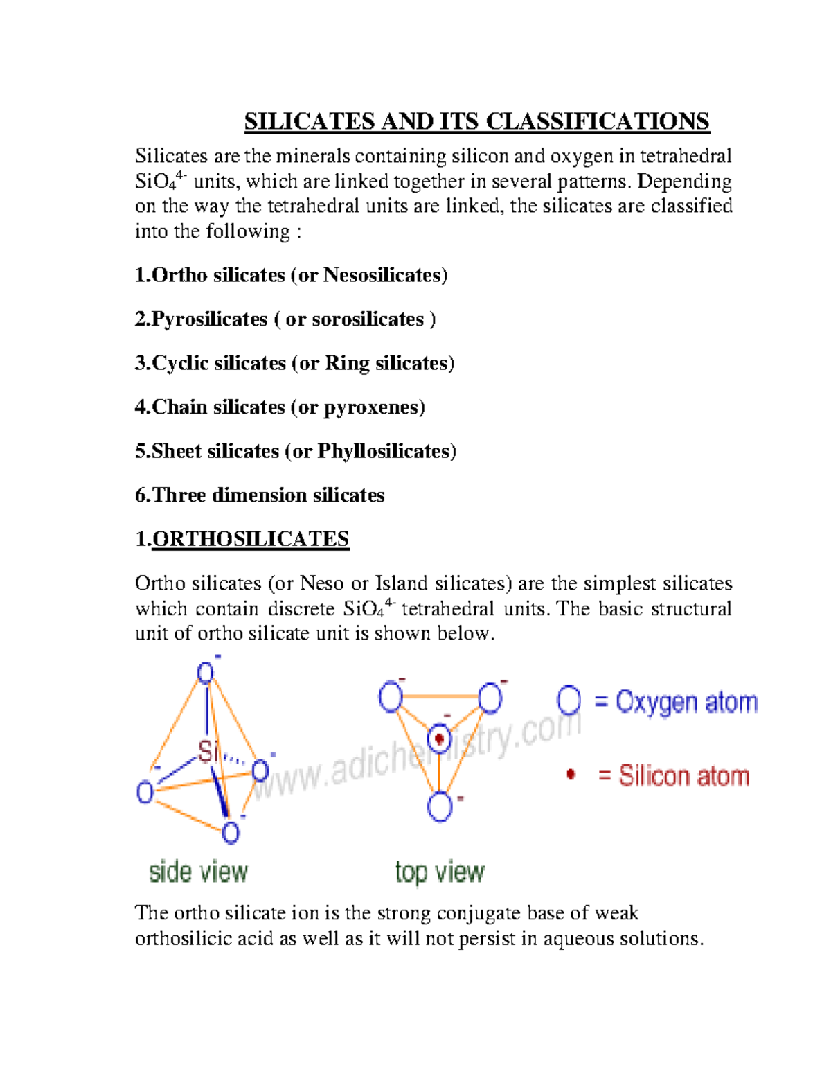 classification of silicates - SILICATES AND ITS CLASSIFICATIONS ...