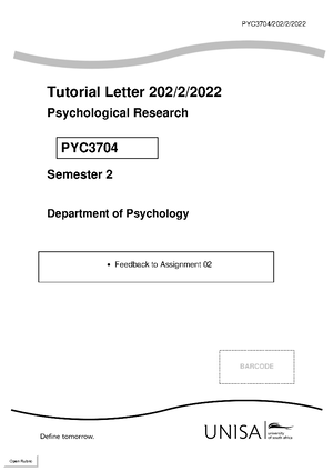 201 2022 2 b - Tutorial Letter - PYC3704/201/2/ Tutorial Letter 201/2 ...